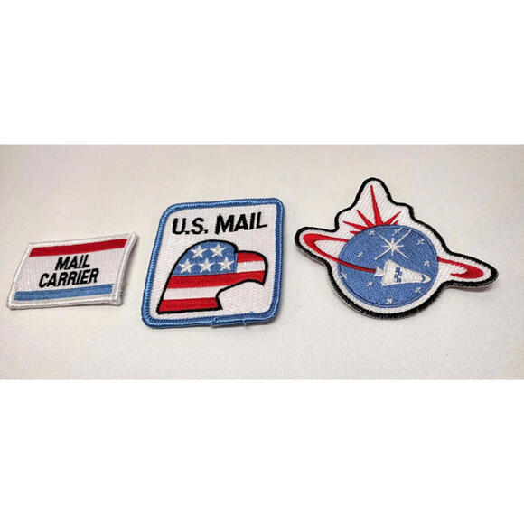 Office | Vintage Embroider Usa 4 Patches Nasa Eagle Rare Red Blue Mail ...